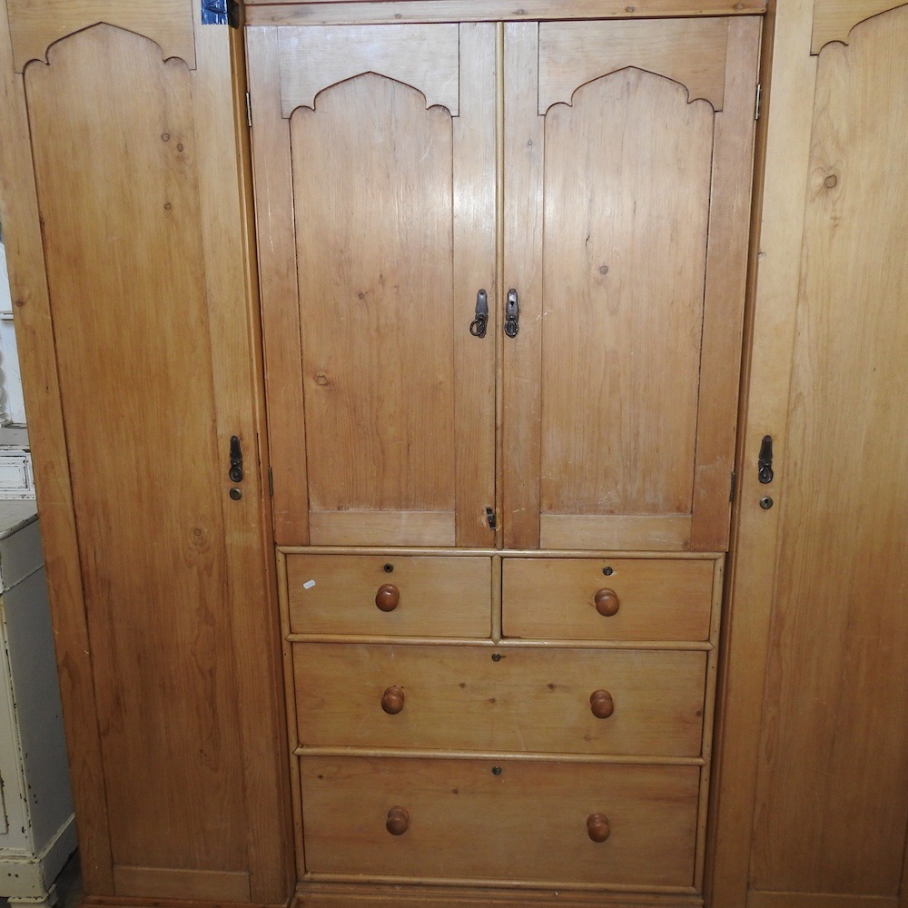 Lot 446 - A pine wardrobe