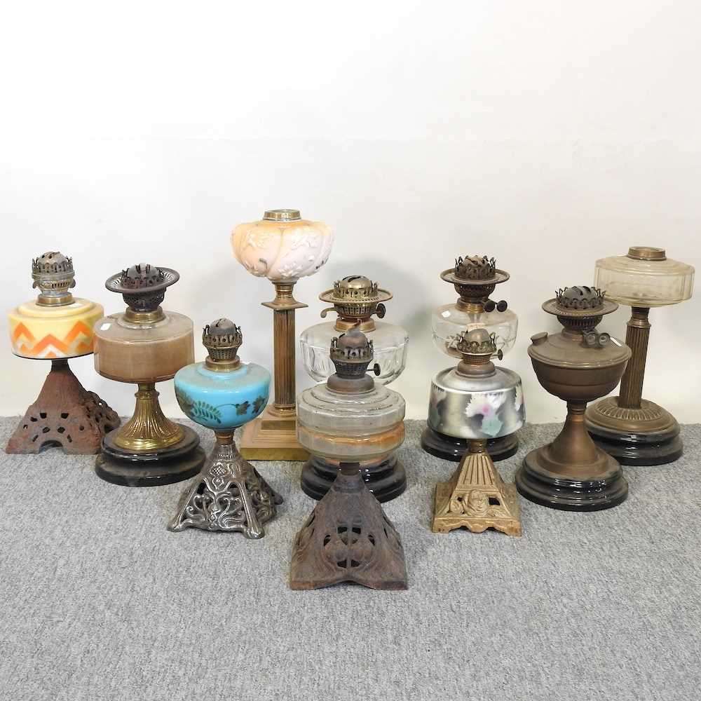 Lot 171 - A collection of oil lamp bases