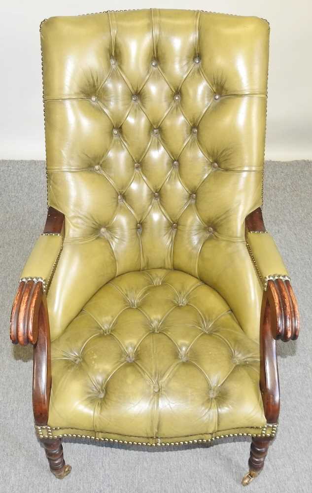 Lot 2 - A button back armchair