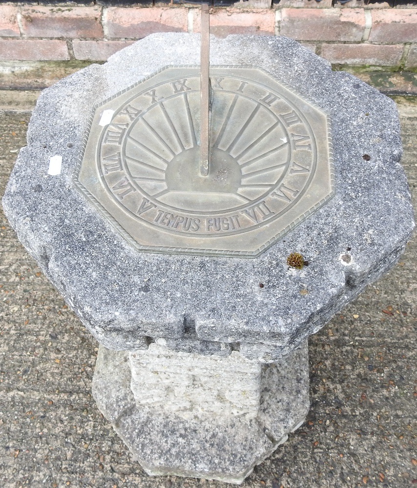 Lot 316 - A cast stone sundial