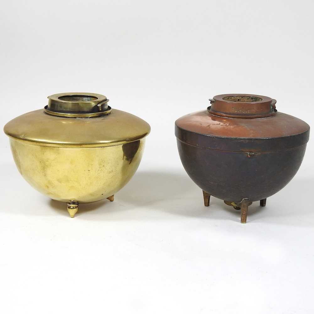 Lot 201 - Two oil lamp fonts
