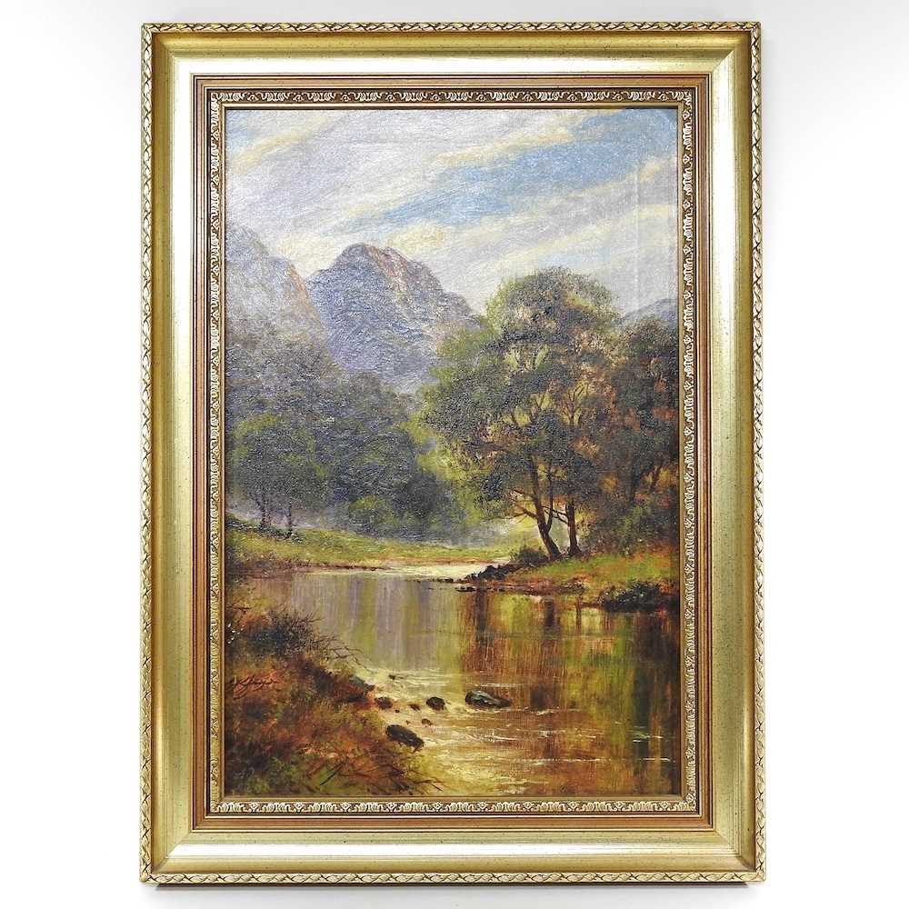 Lot 230 - Henry Bates Joel, 1880-1920, river landscape,
