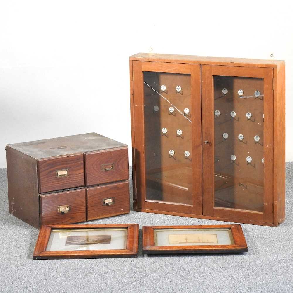Lot 365 - A mid 20th century key cabinet, card index