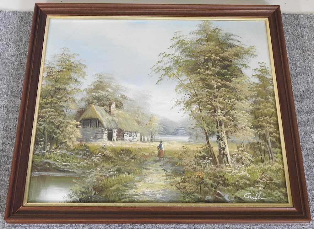 Lot 425 - J Harvey, naval battle scene, oil on canvas
