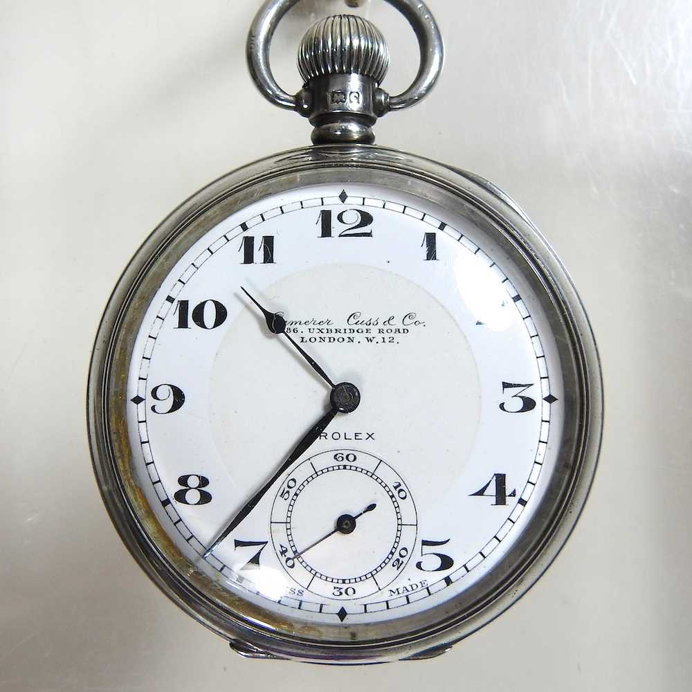 Lot 11 - A Rolex silver cased pocket watch