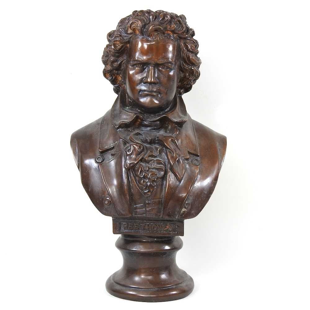 Lot 380 - A bronze portrait bust