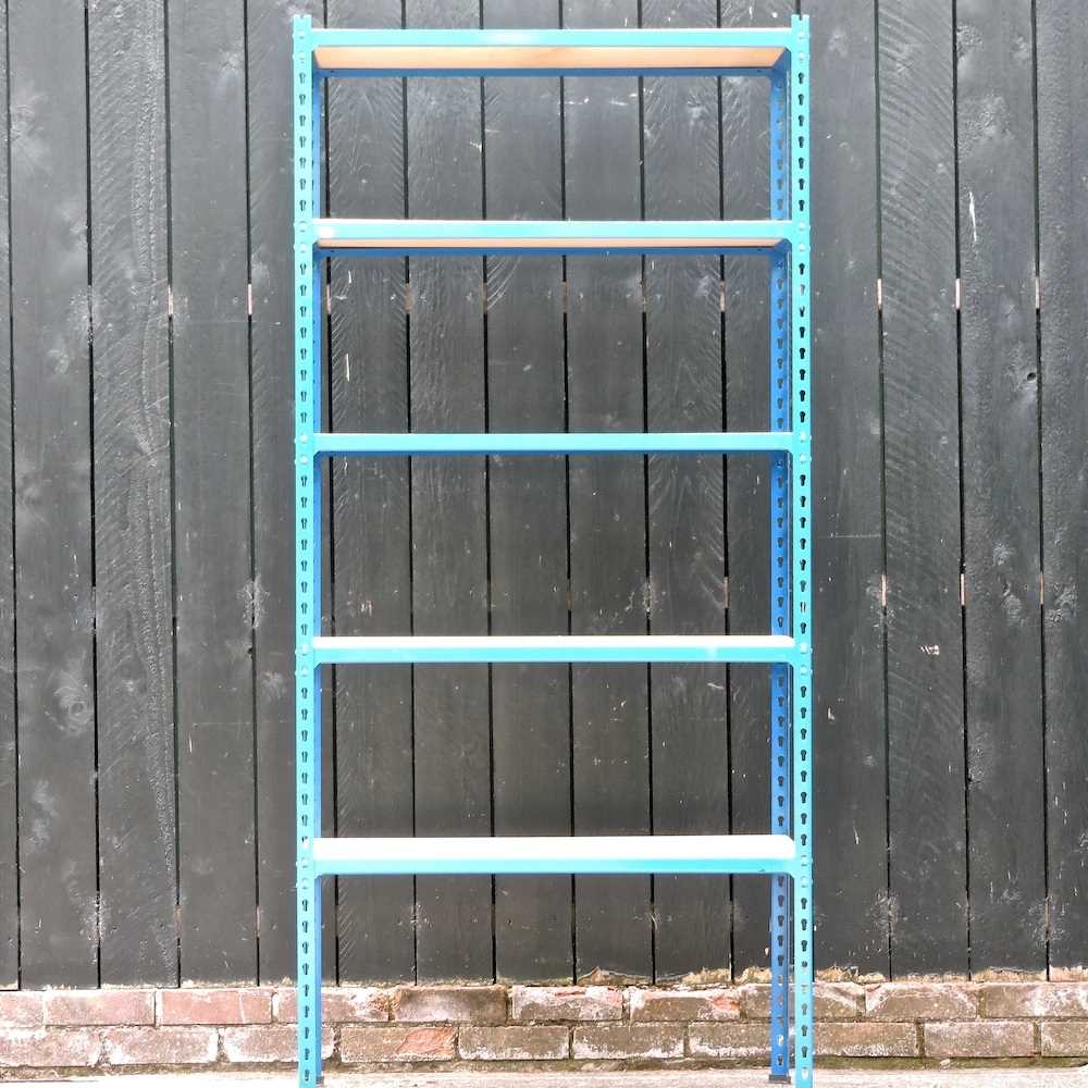Lot 136 - A metal shelving rack