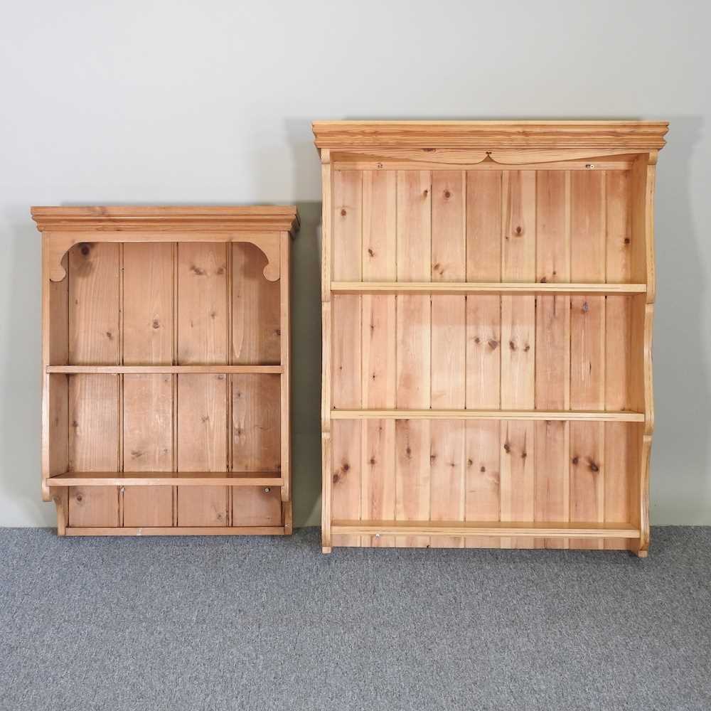 Lot 220 - Two pine plate racks