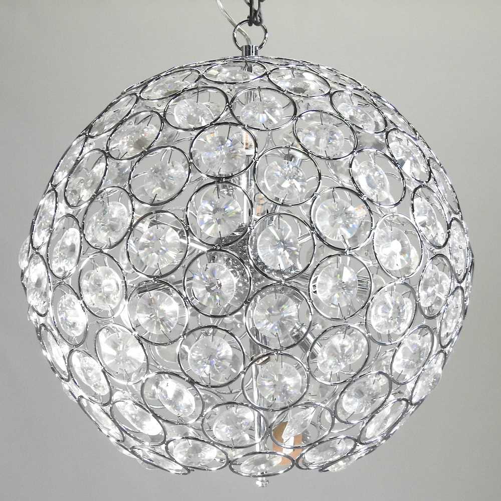 Lot 391 - A crystal ball chandelier