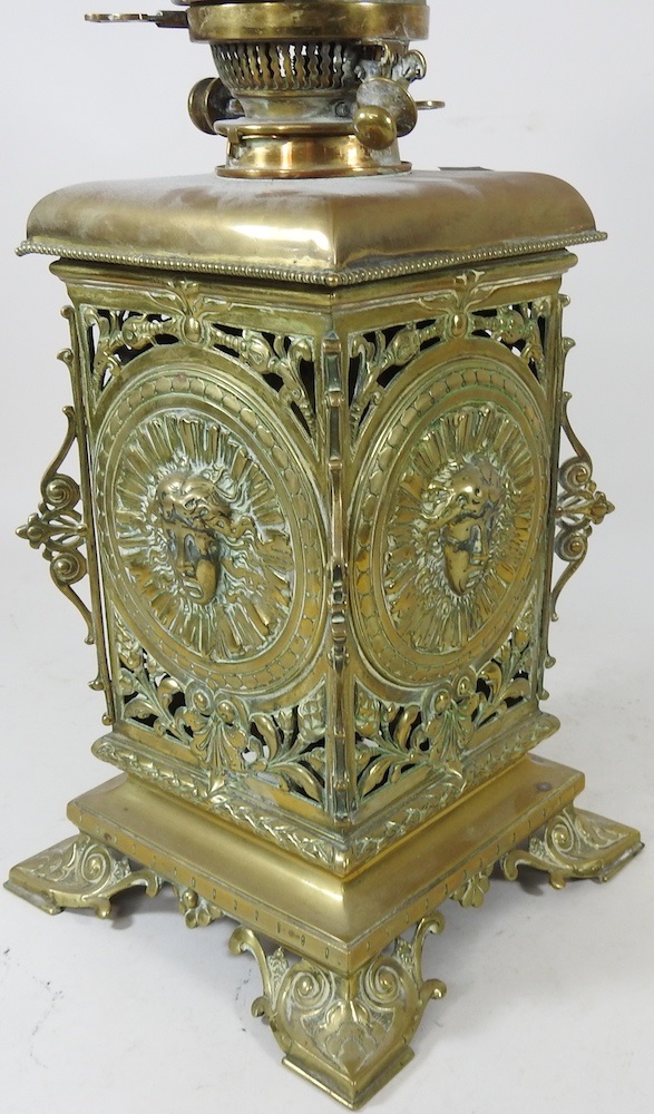 Lot 251 - A brass patent oil lamp base