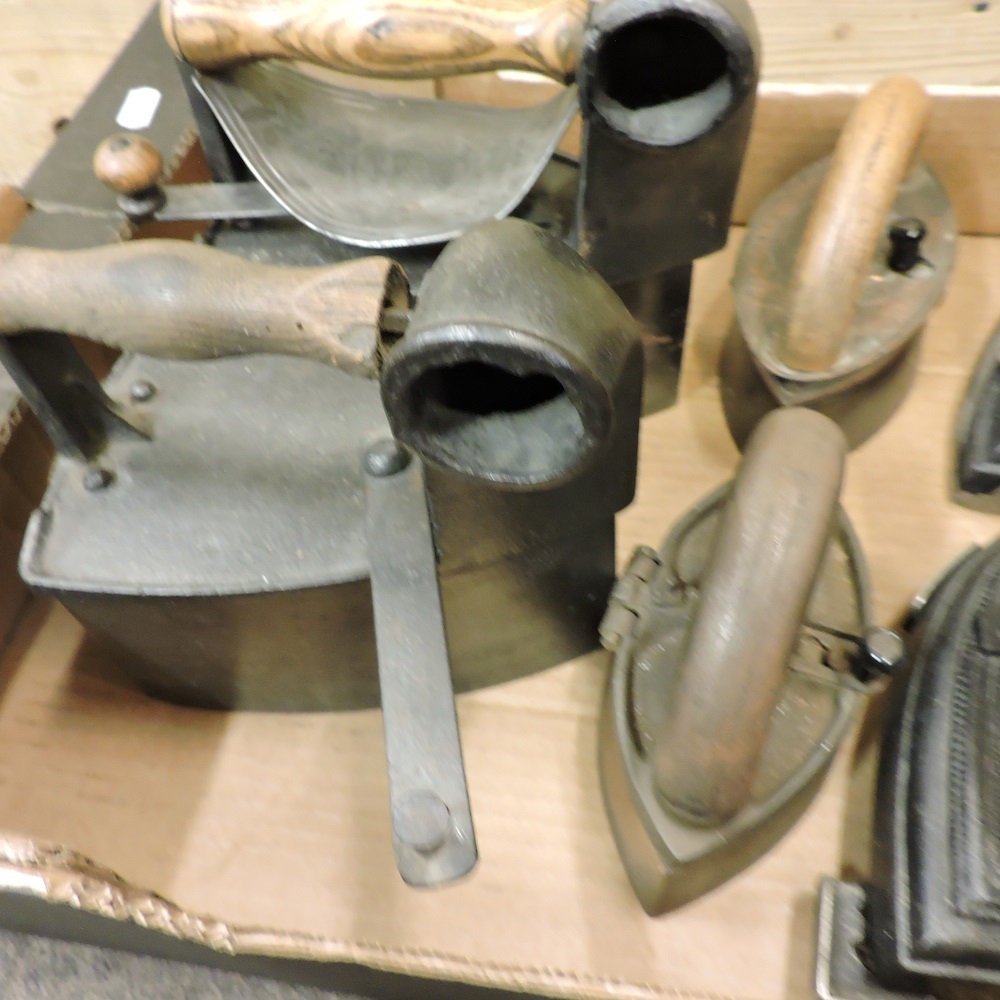 Lot 485 - A collection of antique irons