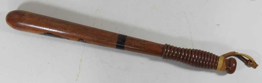 Lot 44 - A Victorian wooden policeman's truncheon,
