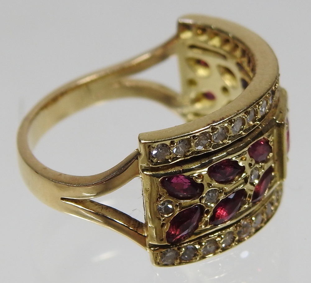 Lot 36 - A ruby and diamond ring