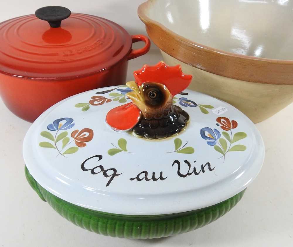 Lot 256 - A Le Creuset pot, together with a large bowl