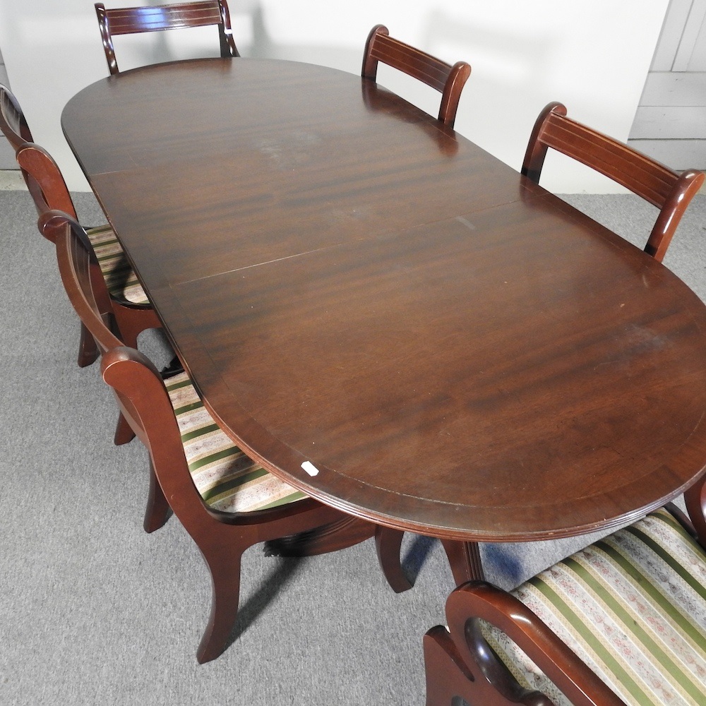 Lot 260 - A reproduction D end dining table, together