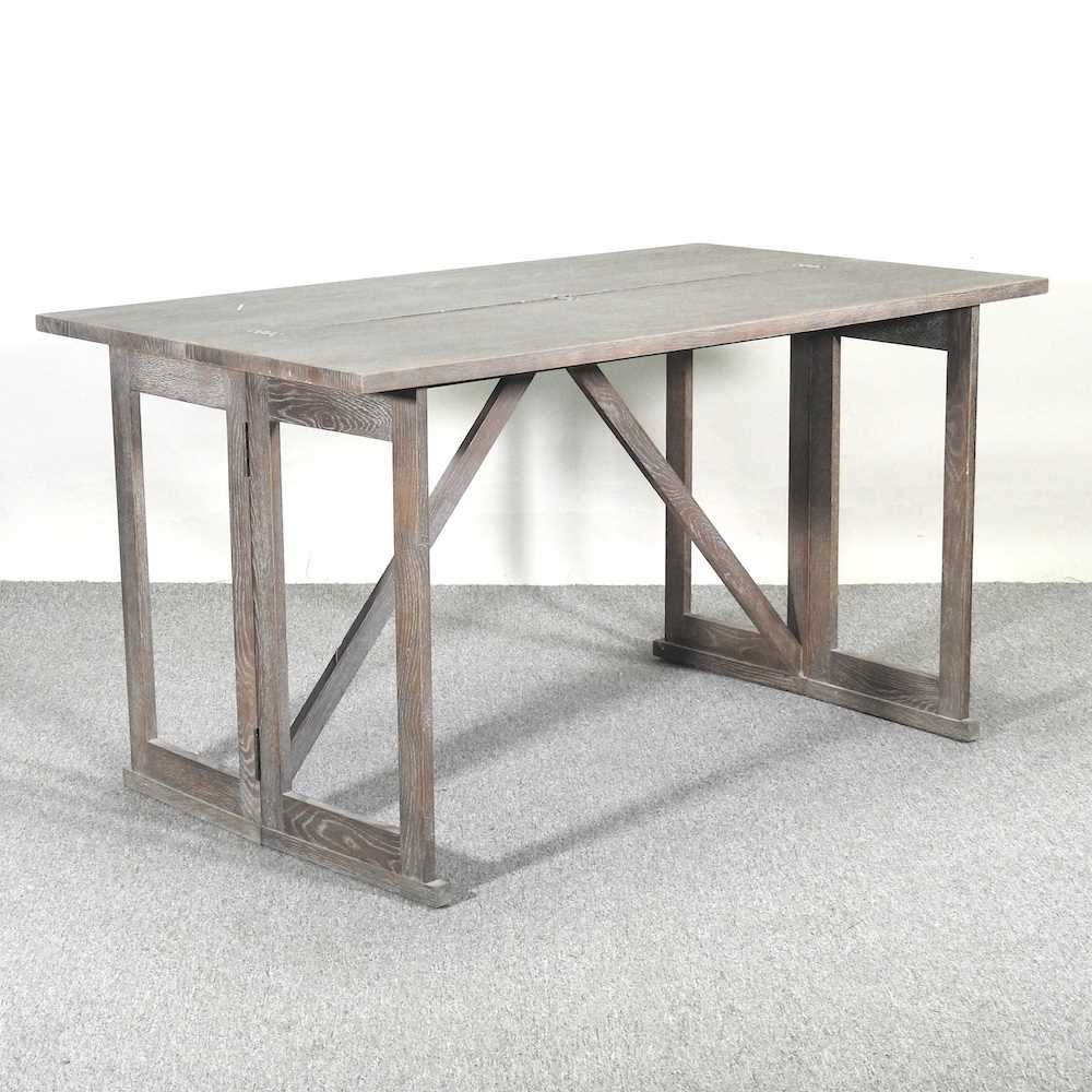 Lot 116 - A modern OKA grey painted folding dining