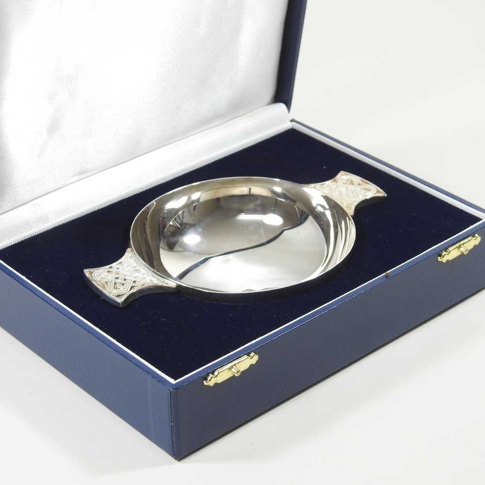 Lot 312 - A Scottish silver replica millennium quaich,
