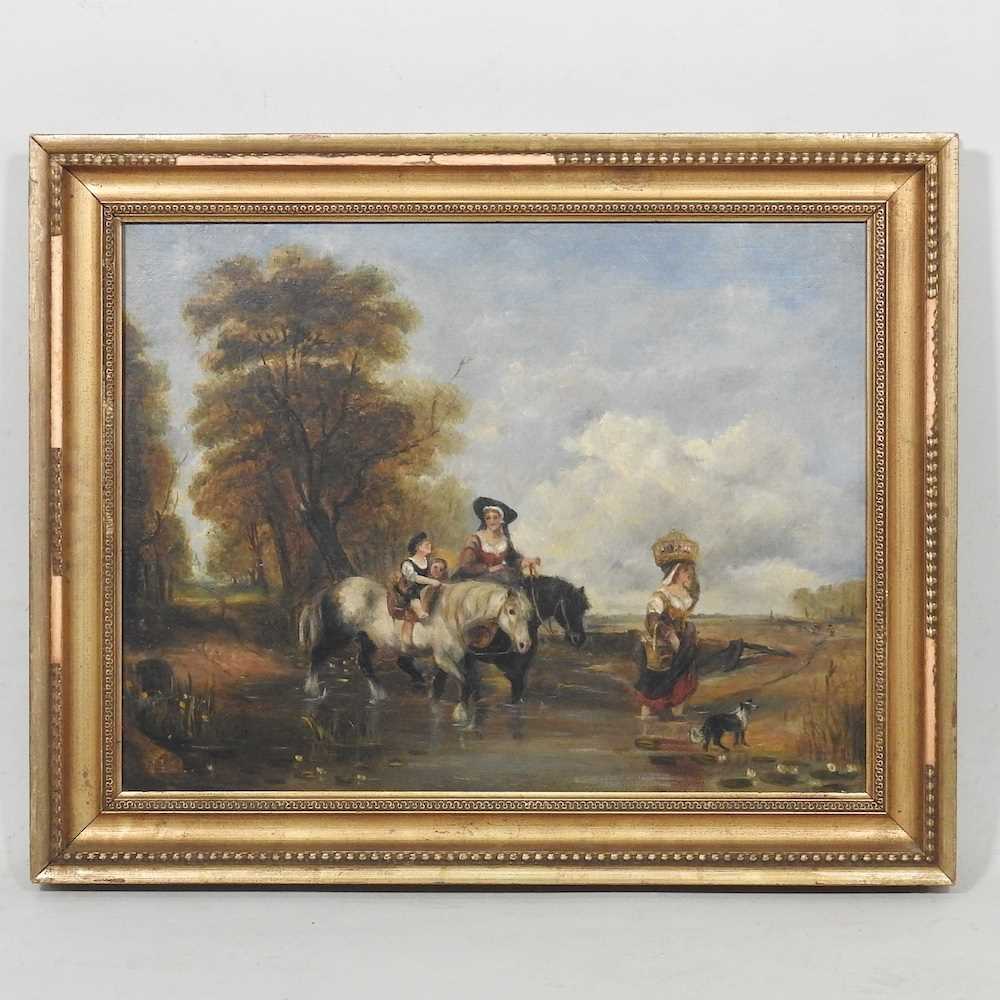 Lot 260 - English school, 19th century, landscape with