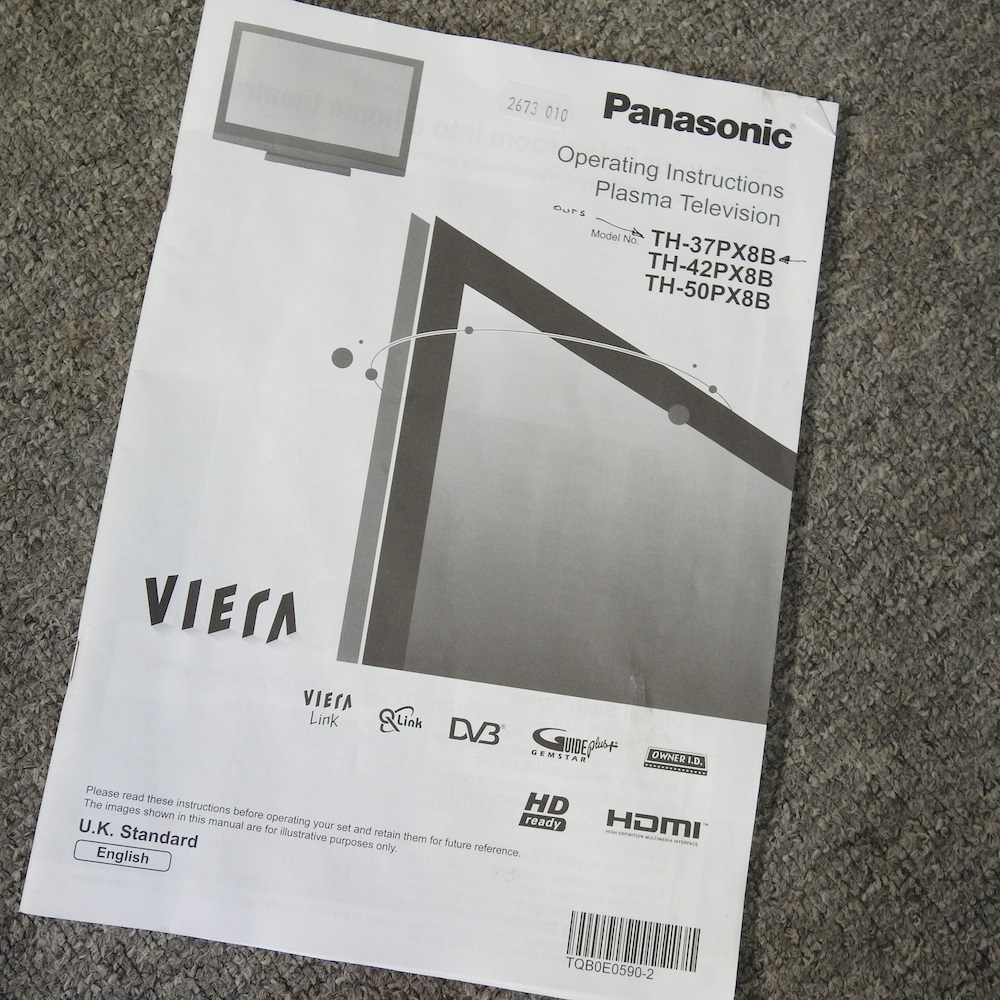 Lot 261 - A Panasonic Viera 37 inch television, with