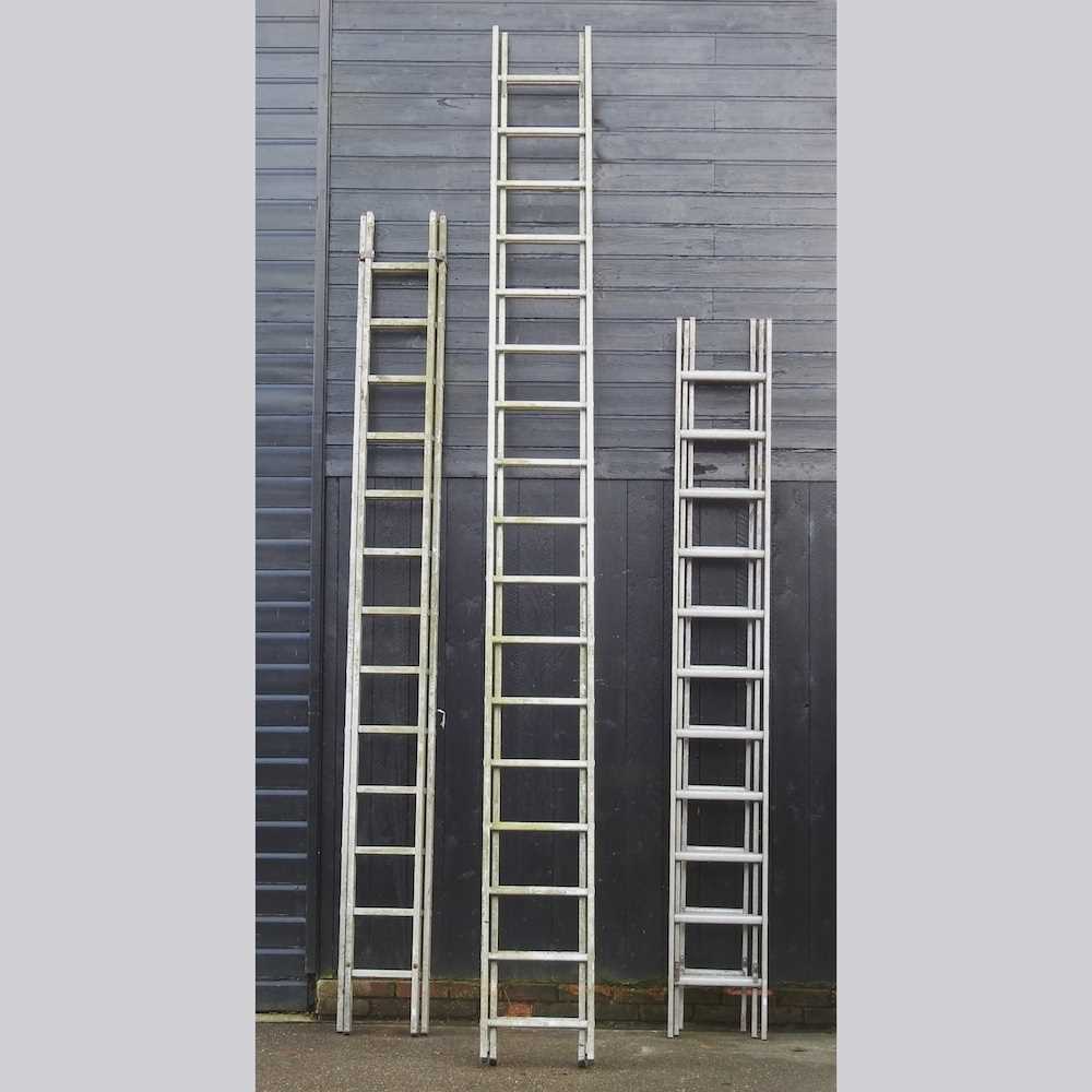 Lot 193 - A triple 10ft ladder, together with a double