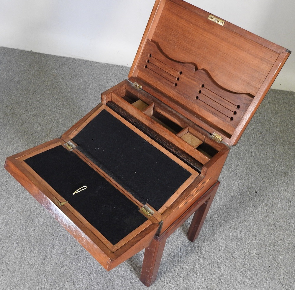 Lot 538 - A 19th century parquetry writing slope, with