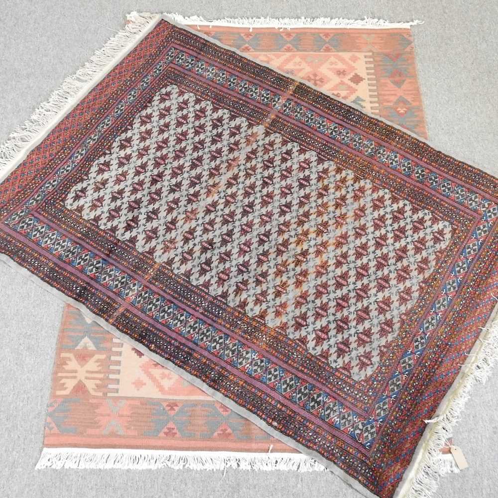 Lot 386 - A small Persian rug, 195 x 130cm, together