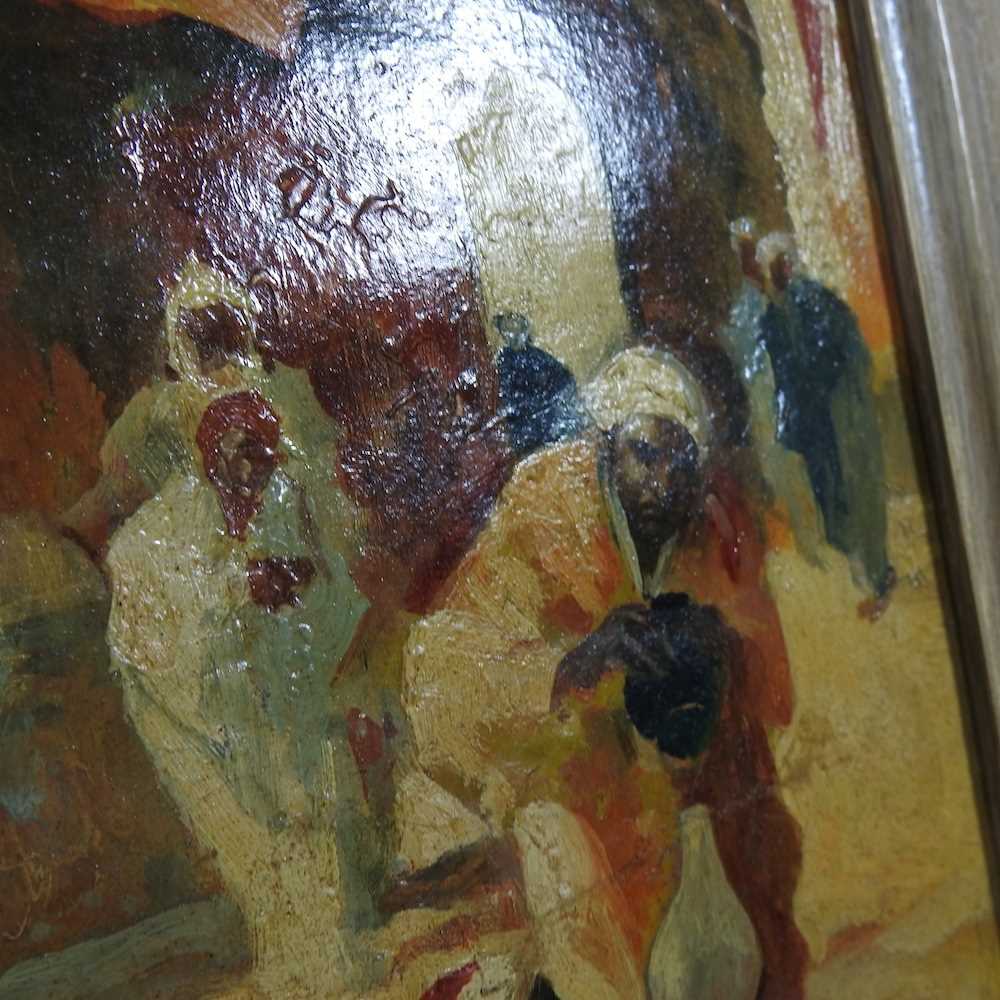 Lot 400 - Hal Hurst, 1865-1938, fisherman, oil on