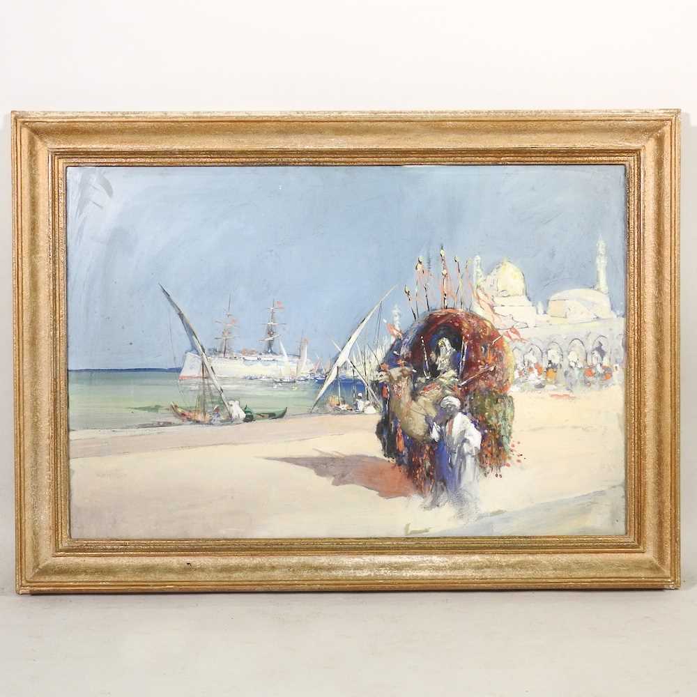 Lot 120 - Hal Hurst, 1865-1938, arabian scene, oil on