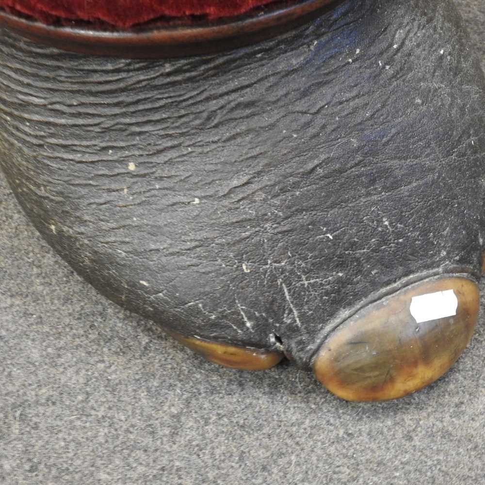 Lot 195 - A Victorian taxidermy elephant foot stool,