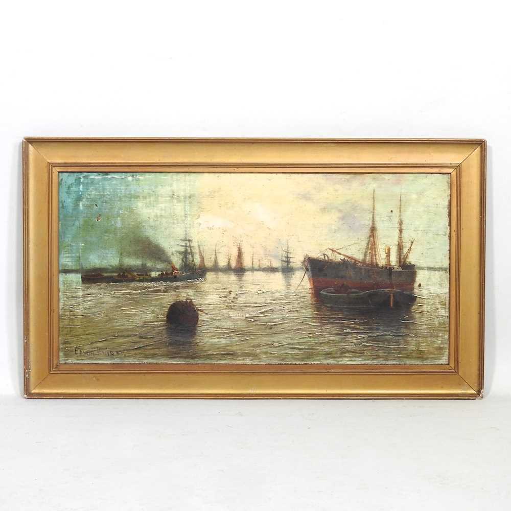 Lot 265 - Edwin Knight, 19th century, Shipping on the