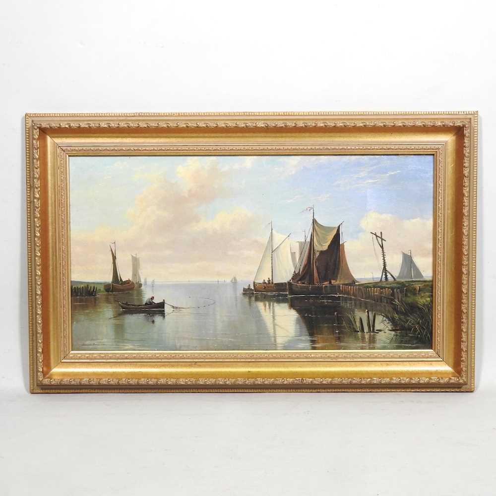Lot 511 - Ralph Jones, 19th century, harbour scene,