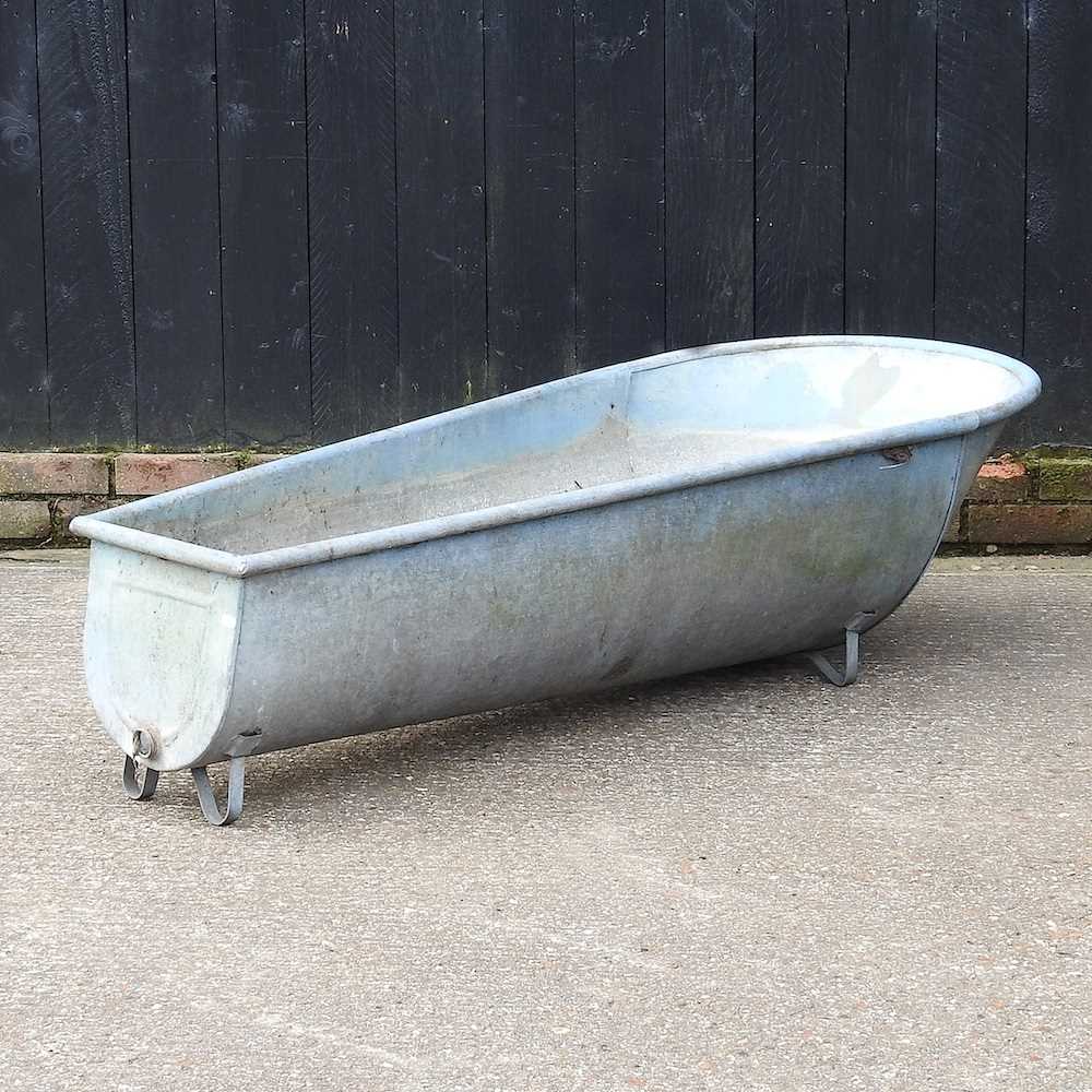 Lot 596 - A cast iron bath, of tapered shape, 160cm