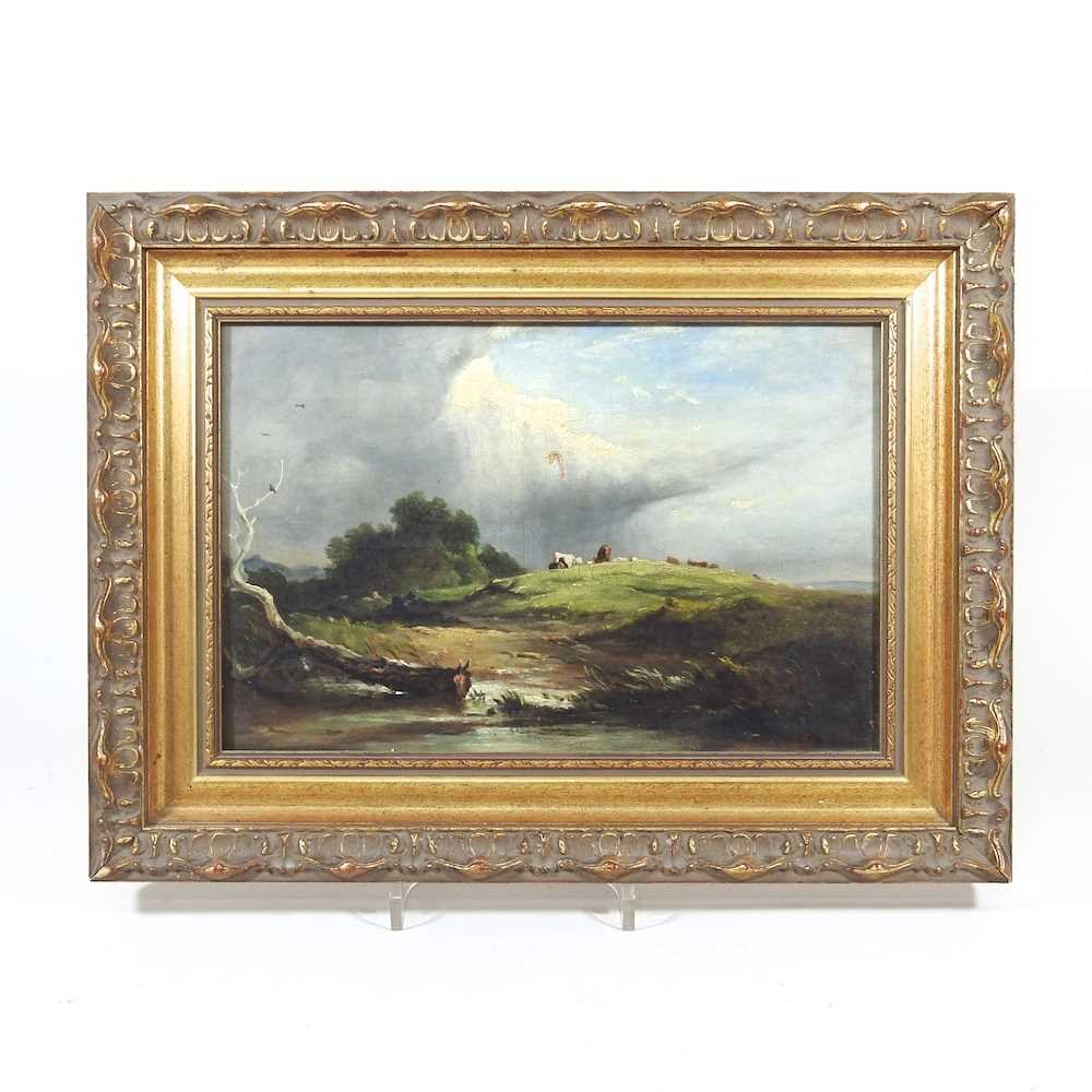 Lot 111 - English school, 19th century, landscape with