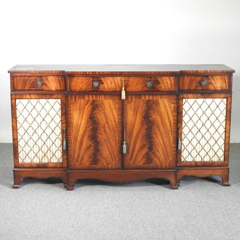 Lot 410 - A reproduction mahogany break front