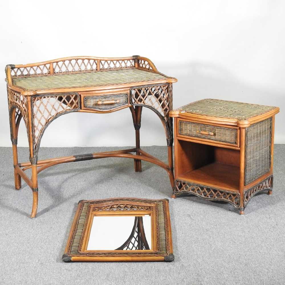 Lot 414 - A wicker dressing table, 98cm wide, together