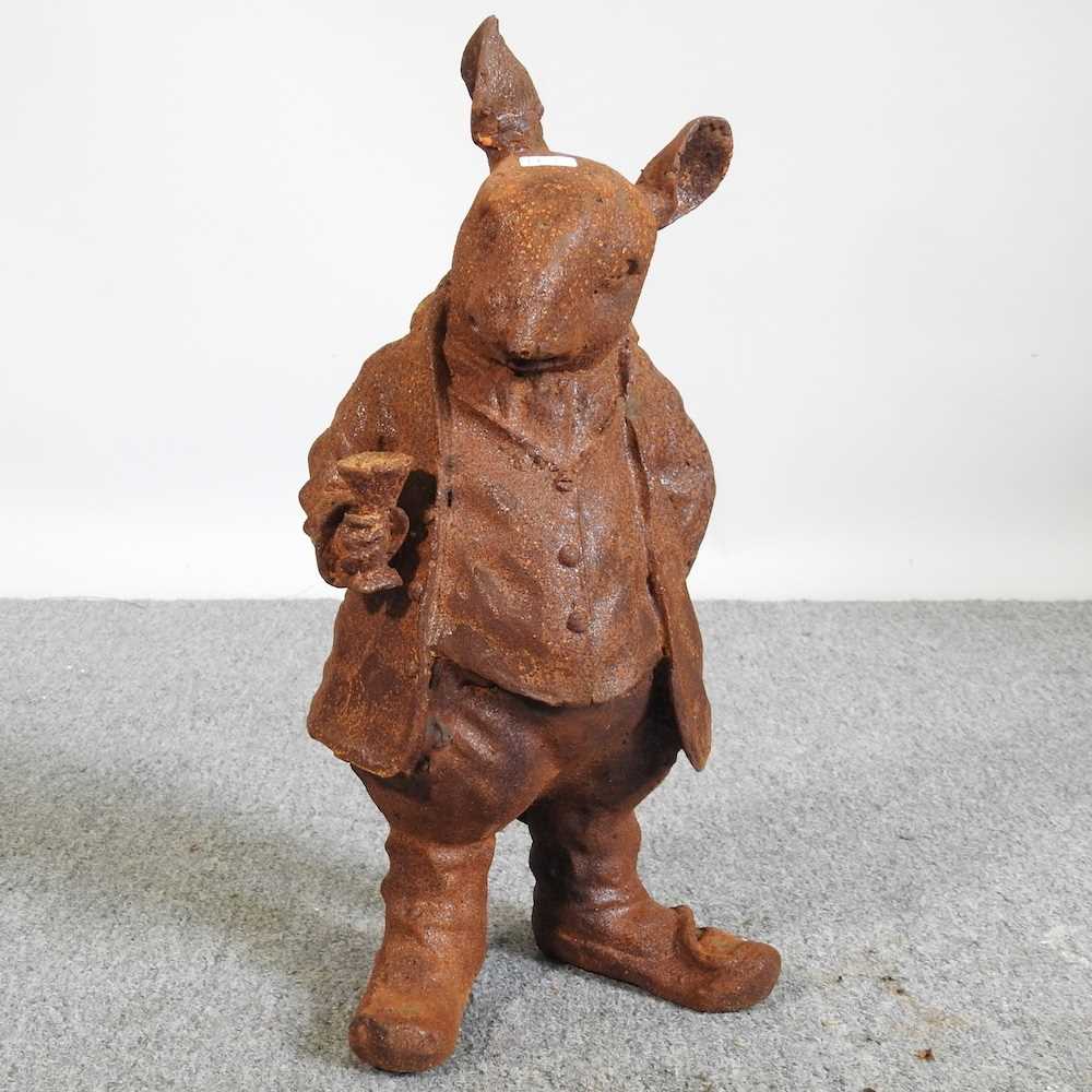 Lot 253 - A rusted garden model of Mr Ratty, 41cm high