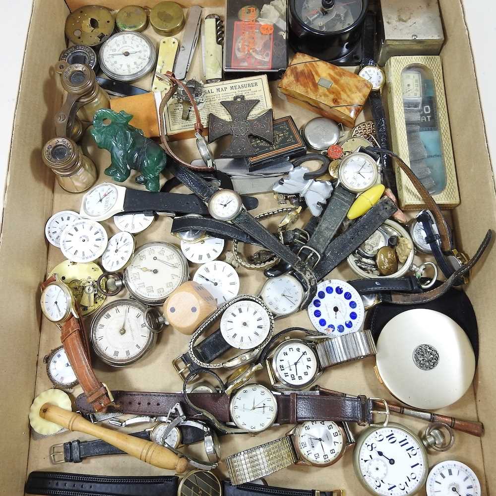 Lot 468 - A collection of pocket watch parts,