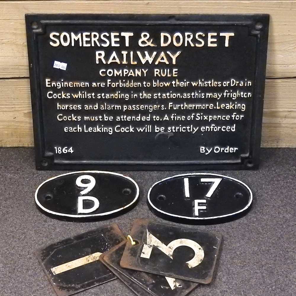 Lot 486 - A cast iron railway information sign,