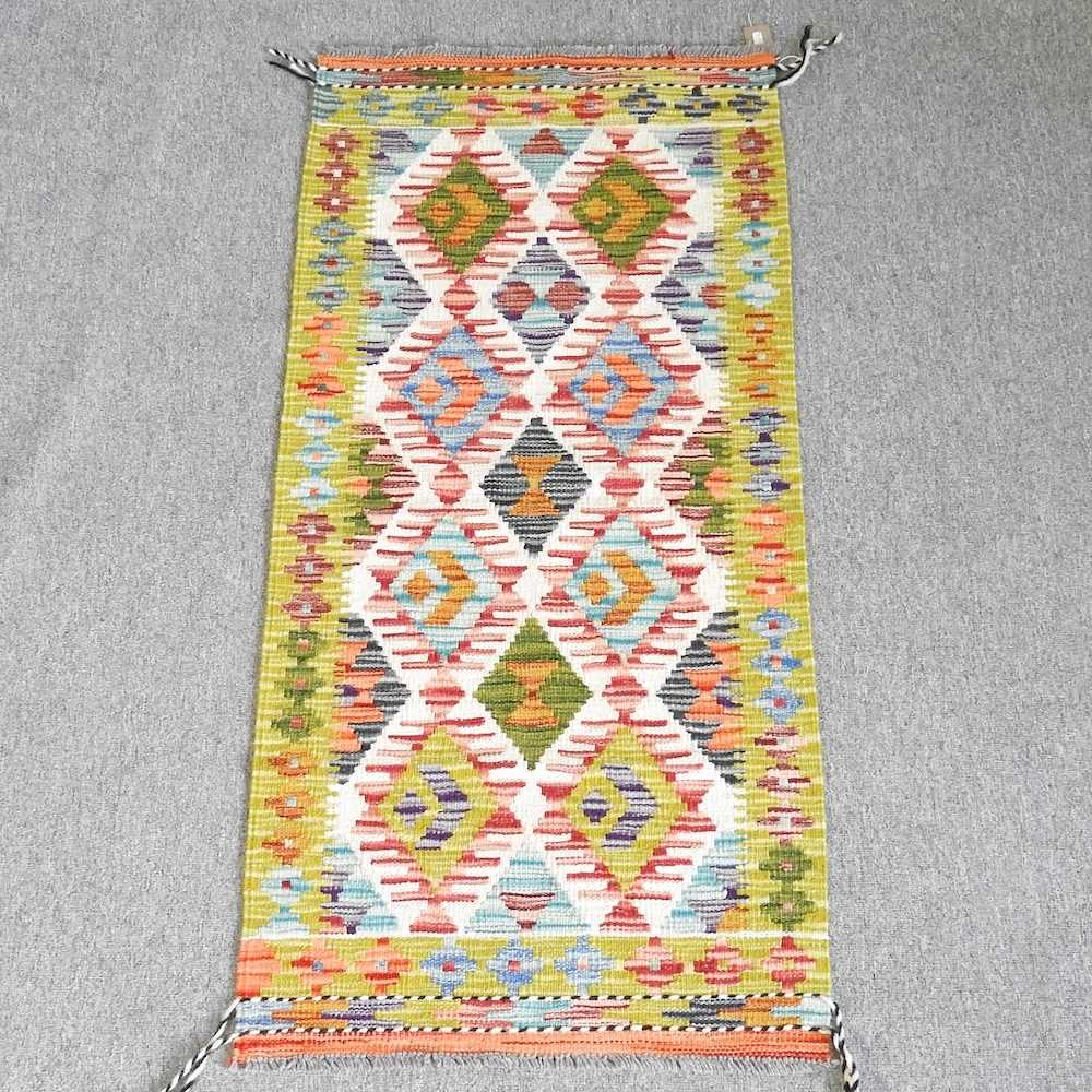 Lot 68 - A kelim rug, with all over diamond pattern,