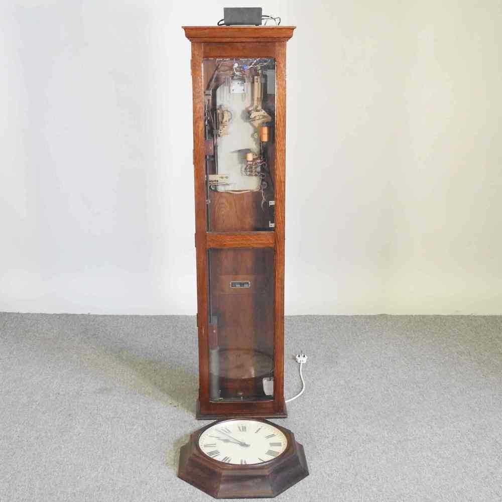 Lot 96 - An early 20th century electric master clock,