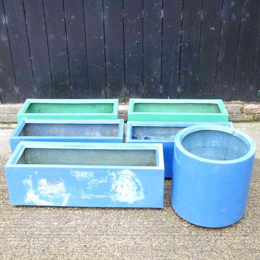 Lot 50 - A collection of fibreglass blue and green
