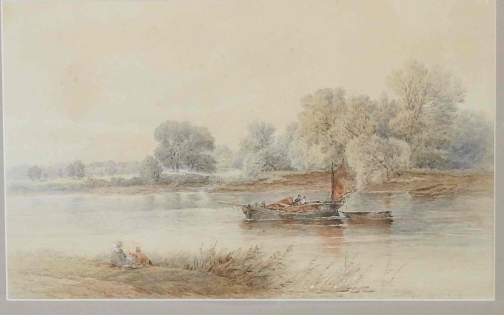 Lot 326 - Attributed to Edwin Taylor, river scene with