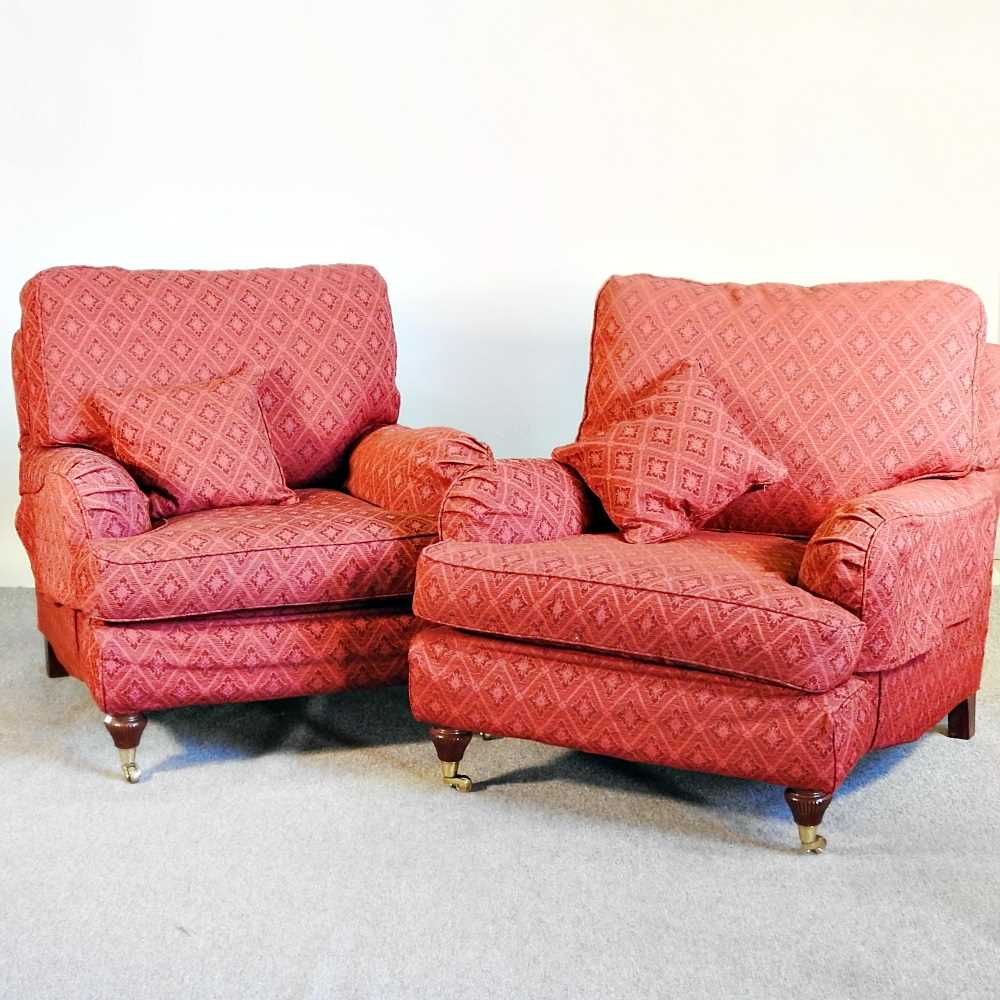 Lot 124 - A pair of Multiyork red upholstered