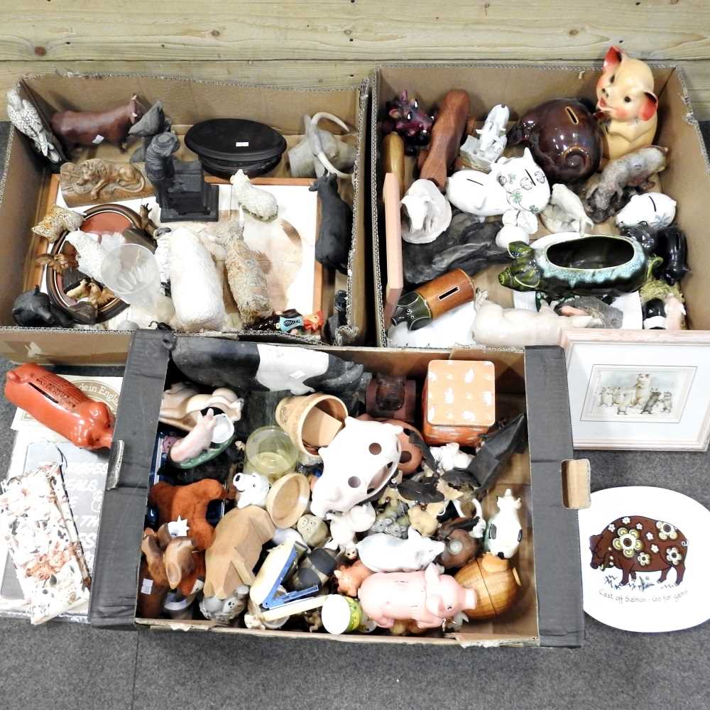 Lot 351 - A large collection of novelty model pigs and