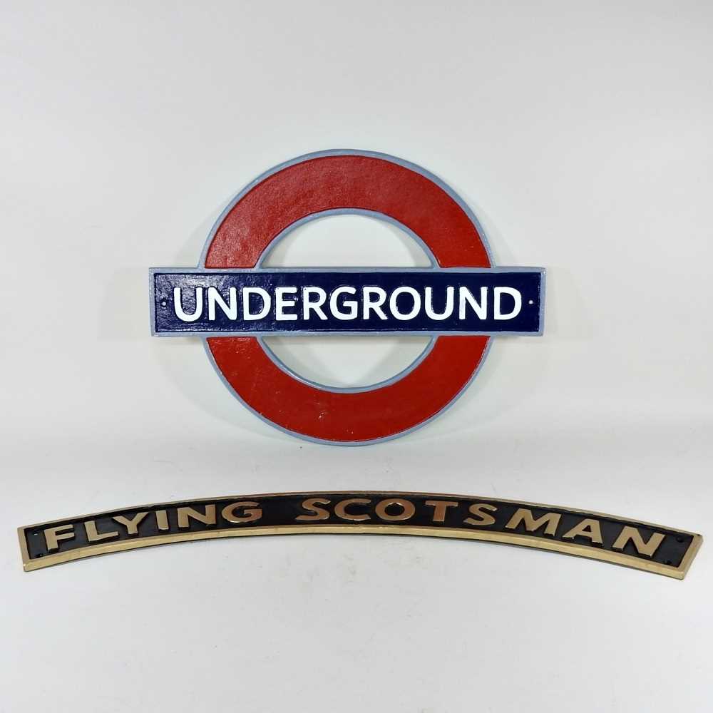 Lot 467 - A large painted metal underground sign, 59cm
