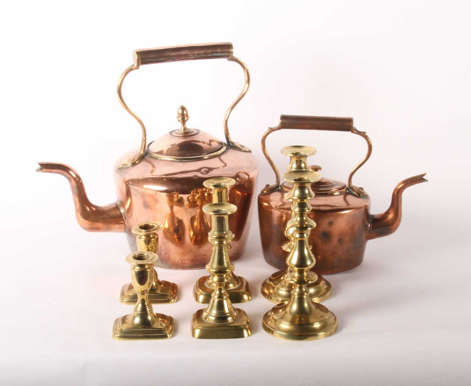Lot 411 - Two Victorian copper range kettles, together
