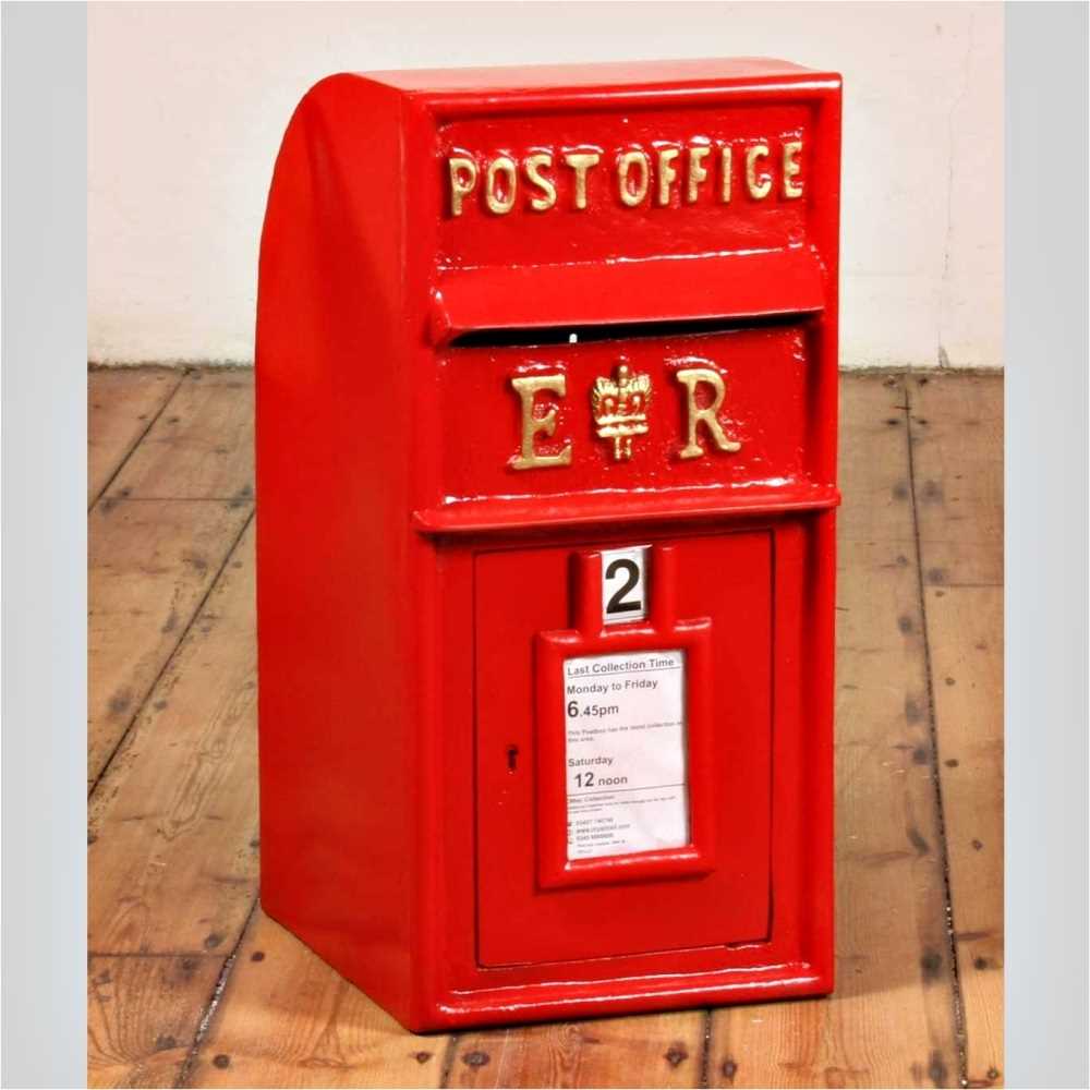 Lot 536 - A red painted metal GPO style post box