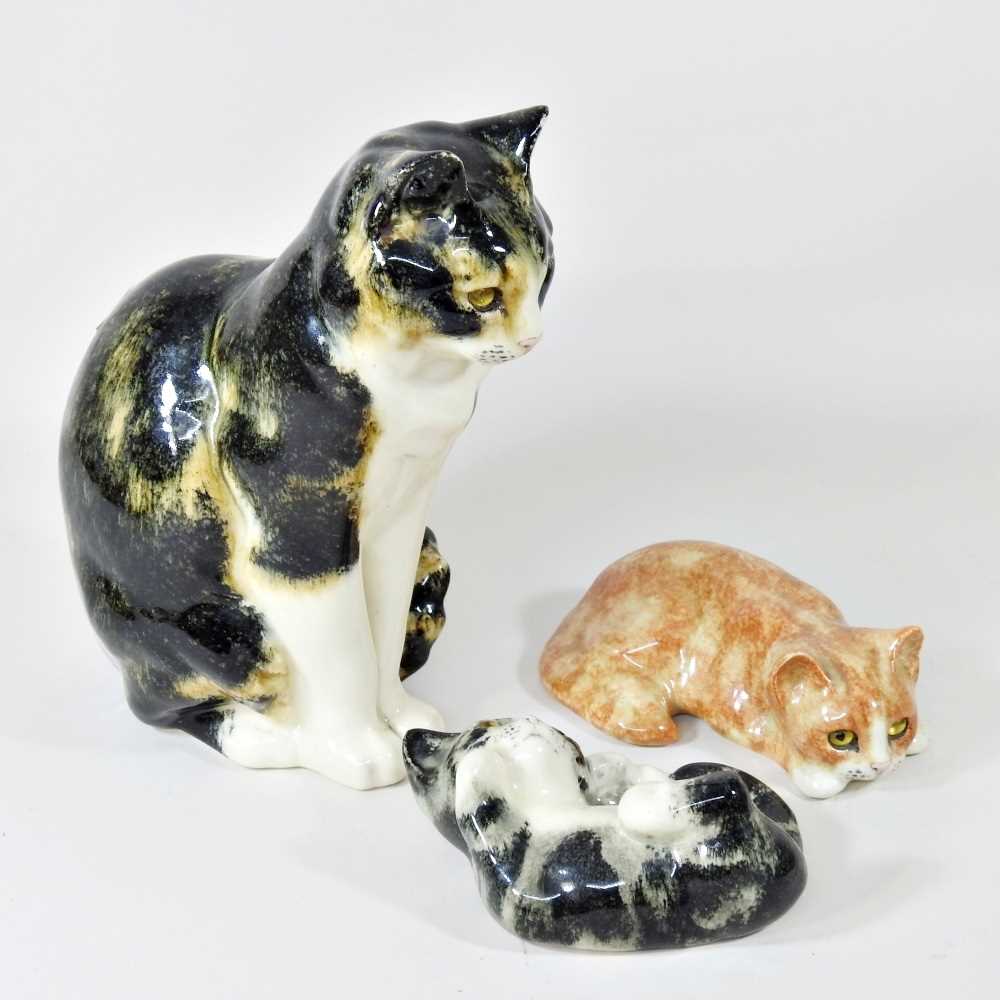 Lot 28 - A Winstanley pottery cat, 29cm high, together