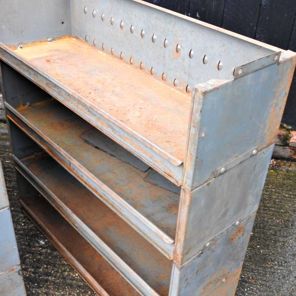 Lot 259 - A pair of grey metal stacking workshop