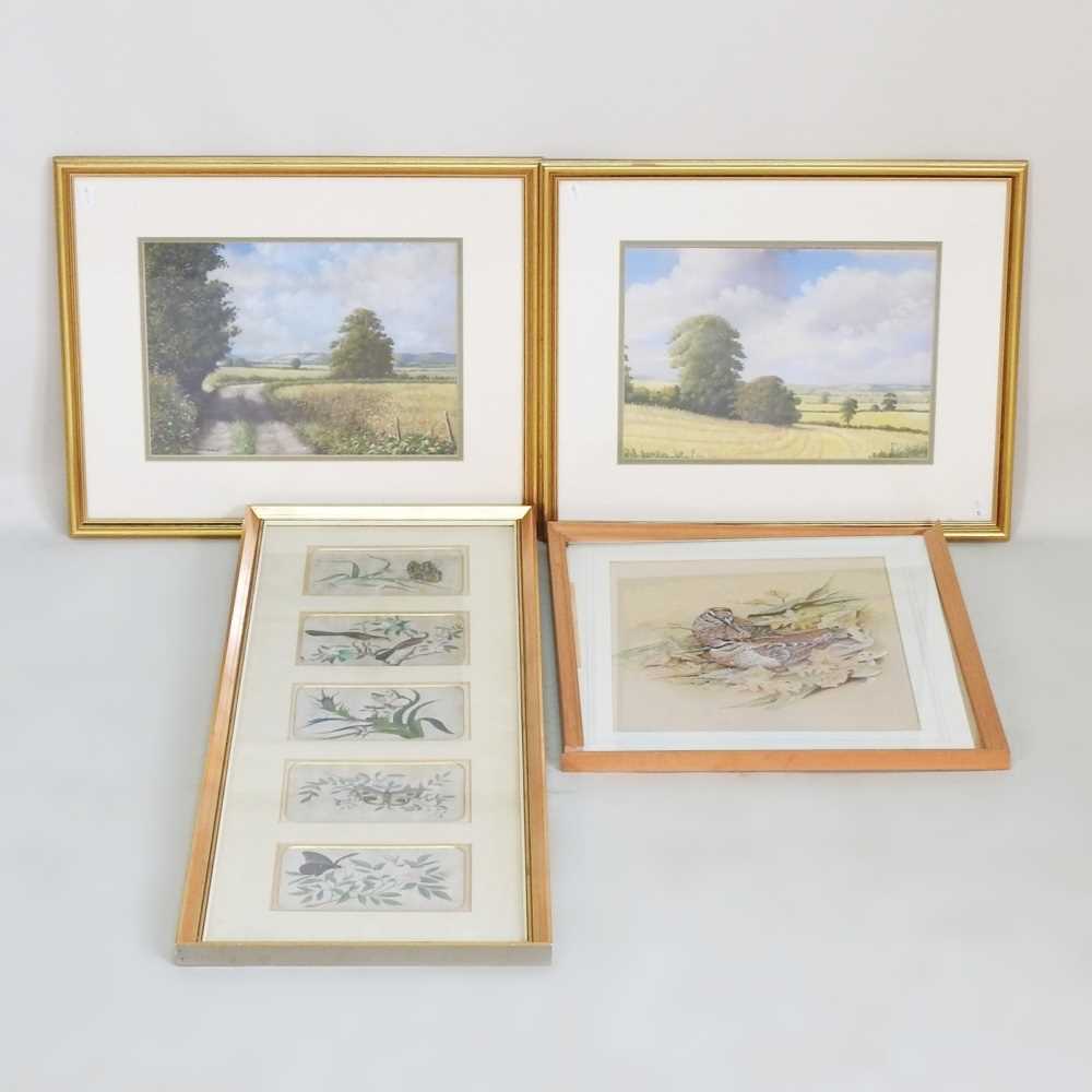 Lot 588 - Alan Fairbrass, 20th century, Two woodcocks,